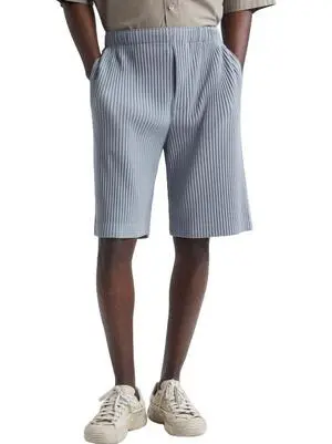 Issey Miyake Pleated Shorts - Gray Blue
