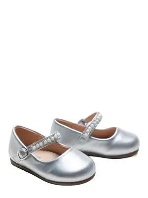 TULLEEN Margot Pearl Band Flat - Silver