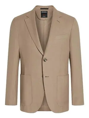 Zegna Oasi Lino Regular Fit Linen Blazer - Light Taupe