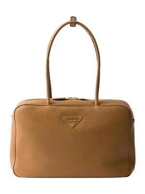 Prada Large Leather Top-handle Bag - Brown