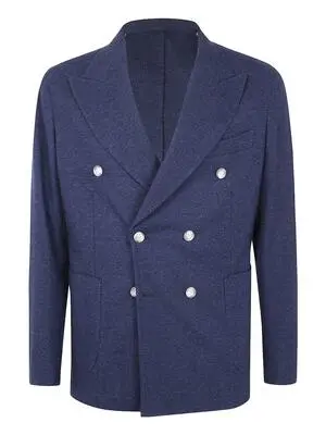 BARBA NAPOLI Dynamic Double Breasted Jacket - Blue