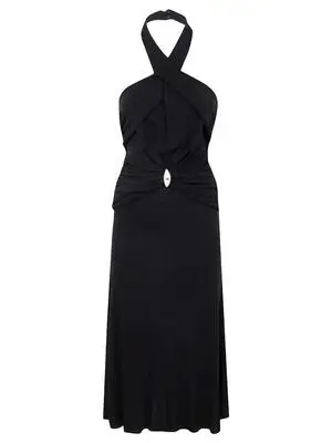 Elisabetta Franchi Halterneck Ruched Dress - Black
