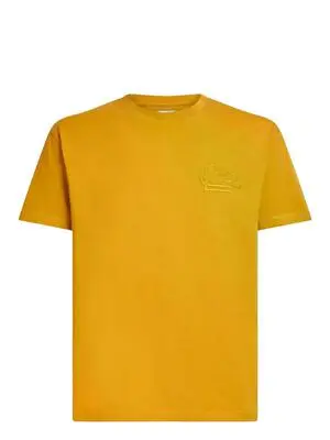 Etro Logo-embroidered T-shirt - Yellow