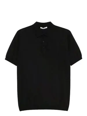 KANGRA Fine-knit Polo Shirt - Black