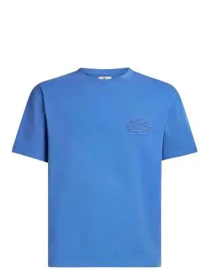 Etro Logo-embroidered T-shirt - Blue