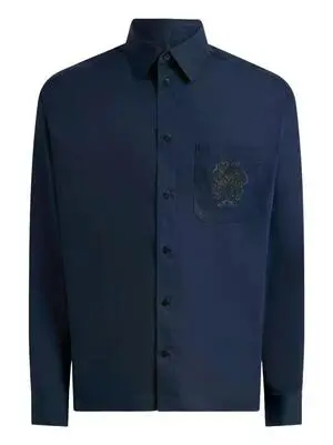 Etro Logo-embroidered Shirt - Blue