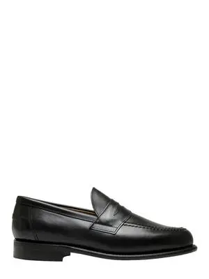 SANDERS Leather Loafers - Black