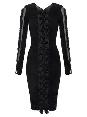 Elisabetta Franchi Bow-embellished Midi Dress - Black