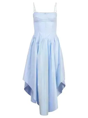 Fleur Du Mal Poplin Midi Dress - Blue