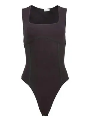 FLEUR DU MAL Square-neck Bodysuit - Black