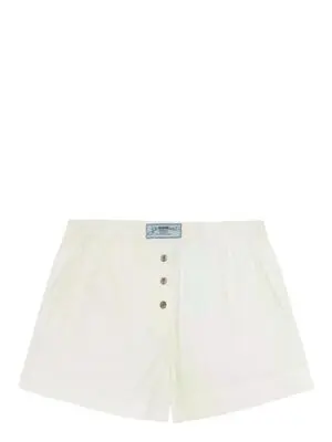 GANNI Logo-patch Shorts - White