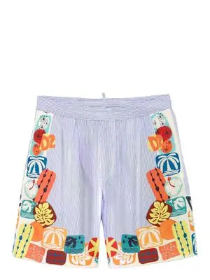 Dsquared2 Striped Pattern Shorts - Blue
