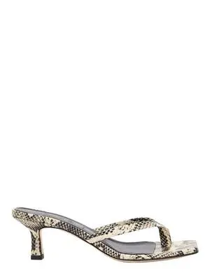 AEYDĒ Aeyde Wilma Snake-Print Leather Sandals
