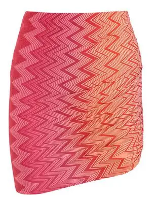 Missoni Zigzag-print Lamé Mini Skirt - Red