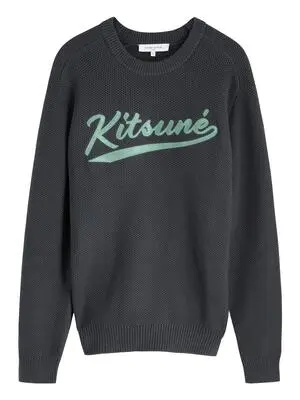 Maison Kitsuné Varsity Cotton-blend Jumper - Grey