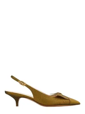 FERRAGAMO Soft Bow Slingback Pumps Green