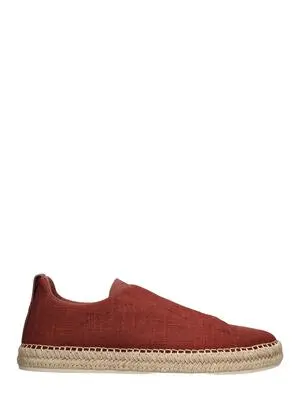 Zegna Canvas Triple Stitch Espadrilles - Burgundy
