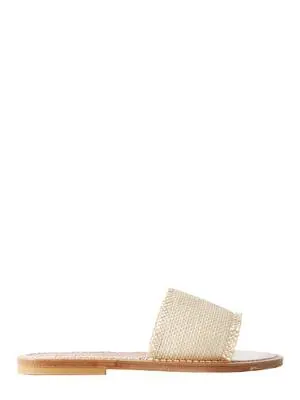 K.JACQUES Capri Raffia Slides - Neutrals
