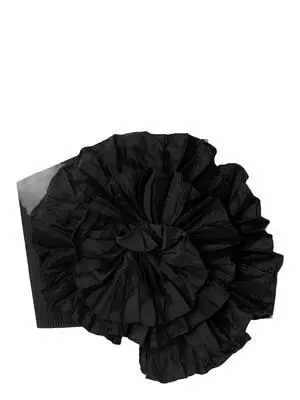 ANDRES OTALORA No Me Olvides' Appliquéd Taffeta Top - Black