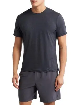 Zella Dynamic Crewneck T-shirt - Grey Dark Charcoal Heather