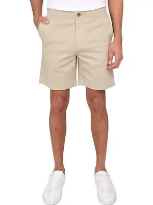 CON.STRUCT Slim Fit Solid Drawstring Shorts - Khaki