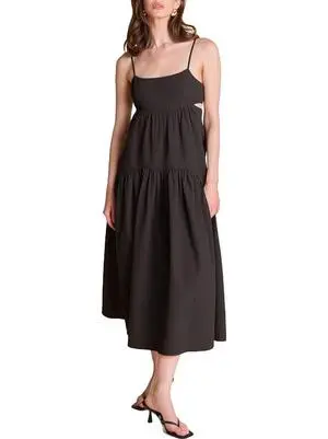 Endless Rose Endless Rose Tiered A-Line Maxi Dress Black