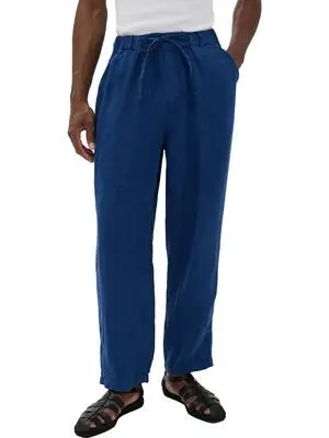 BATHER Linen Leisure Pants - Navy