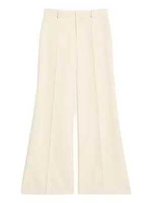 Chloé High-rise Wide-leg Wool Trousers - Dusty White