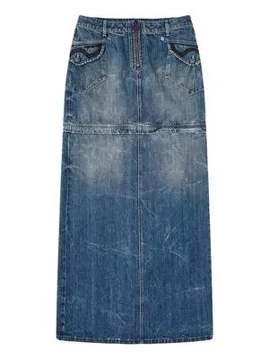 Martine Rose Zip-off Denim Skirt - Blue