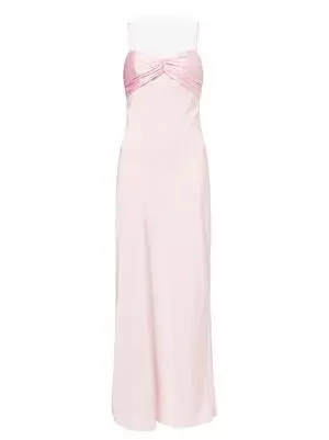 PRETTY LAVISH Contrast-panel Woven Maxi Dress - Pink
