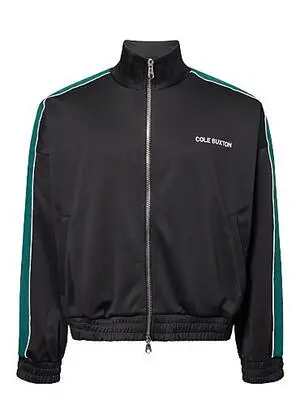 COLE BUXTON Woven Track Jacket - Black/green
