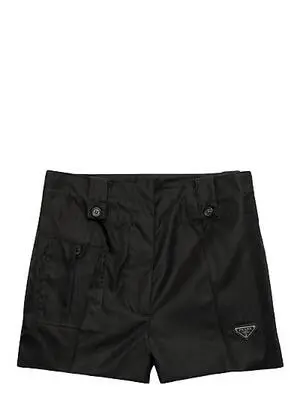 Prada Re-nylon Triangle-logo Woven Shorts - Black