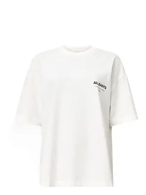 ALLSAINTS Etta Branded-print Cotton-jersey T-shirt - Ashen White