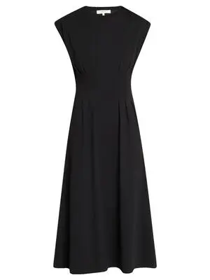 FRAME The Jersey Nipped Midi Dress - Black