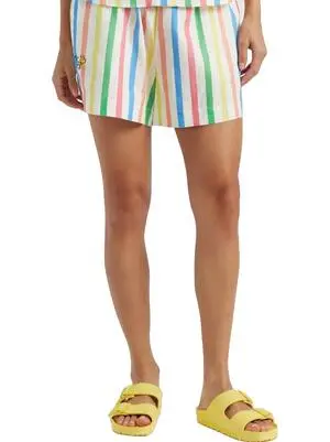 Chinti & Parker Striped Linen-cotton Shorts - Cream