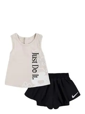 Nike Wildflower Graphic Tank & Skort Set - Black