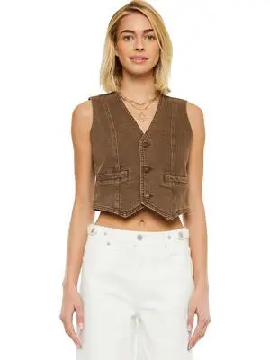 KANCAN Vanya V-neck Vest - Brown