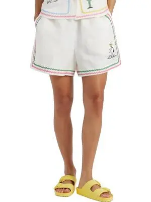 Chinti & Parker Linen-cotton Peanuts Vacation Shorts - Cream