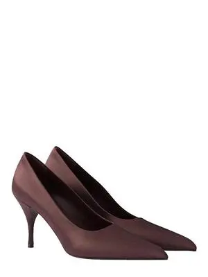 Prada Satin Pumps - Burgundy