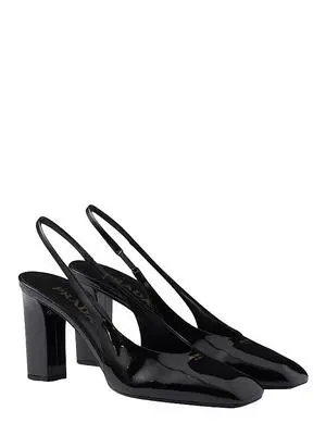 Prada Patent Leather Slingback Pumps - Black