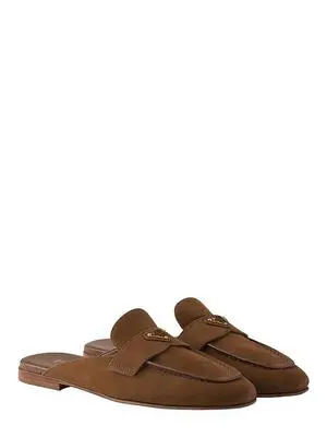 Prada Suede Slippers - Brown