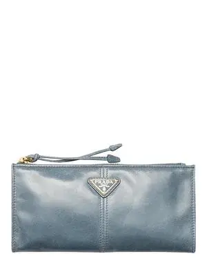 Prada Prada Leather Pouch Aviator Blue