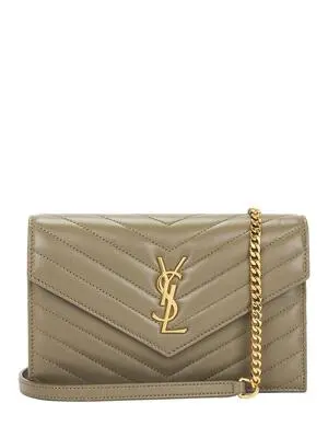 Saint Laurent Envelope Chain Wallet - Strong Moss