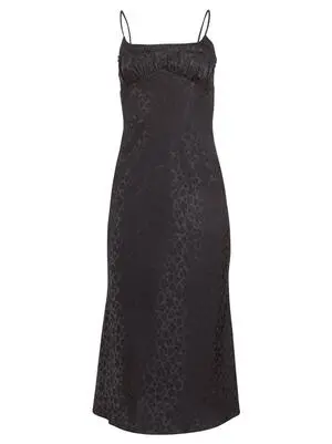 Fleur Du Mal Pansy Jacquard Ruched Bust Dress - Black