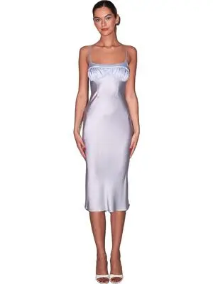 Fleur Du Mal Ruched Bust Midi Dress - Cloud