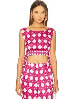Misa Olena Top - Fuchsia Rattan Mix