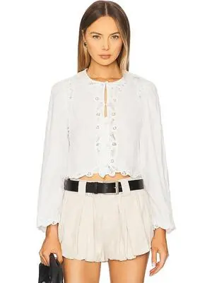 Sea Elke Soutache Long Sleeve Blouse - White