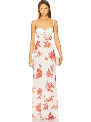 Nbd The Ambrose Gown - Pink & Red Floral