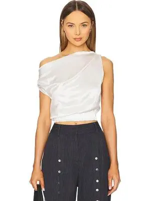 NONCHALANT LABEL Adelina One-shoulder Crop Top - Ivory