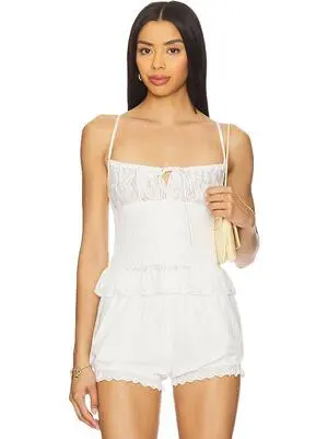 LESLIE AMON Slip Top - White Lace